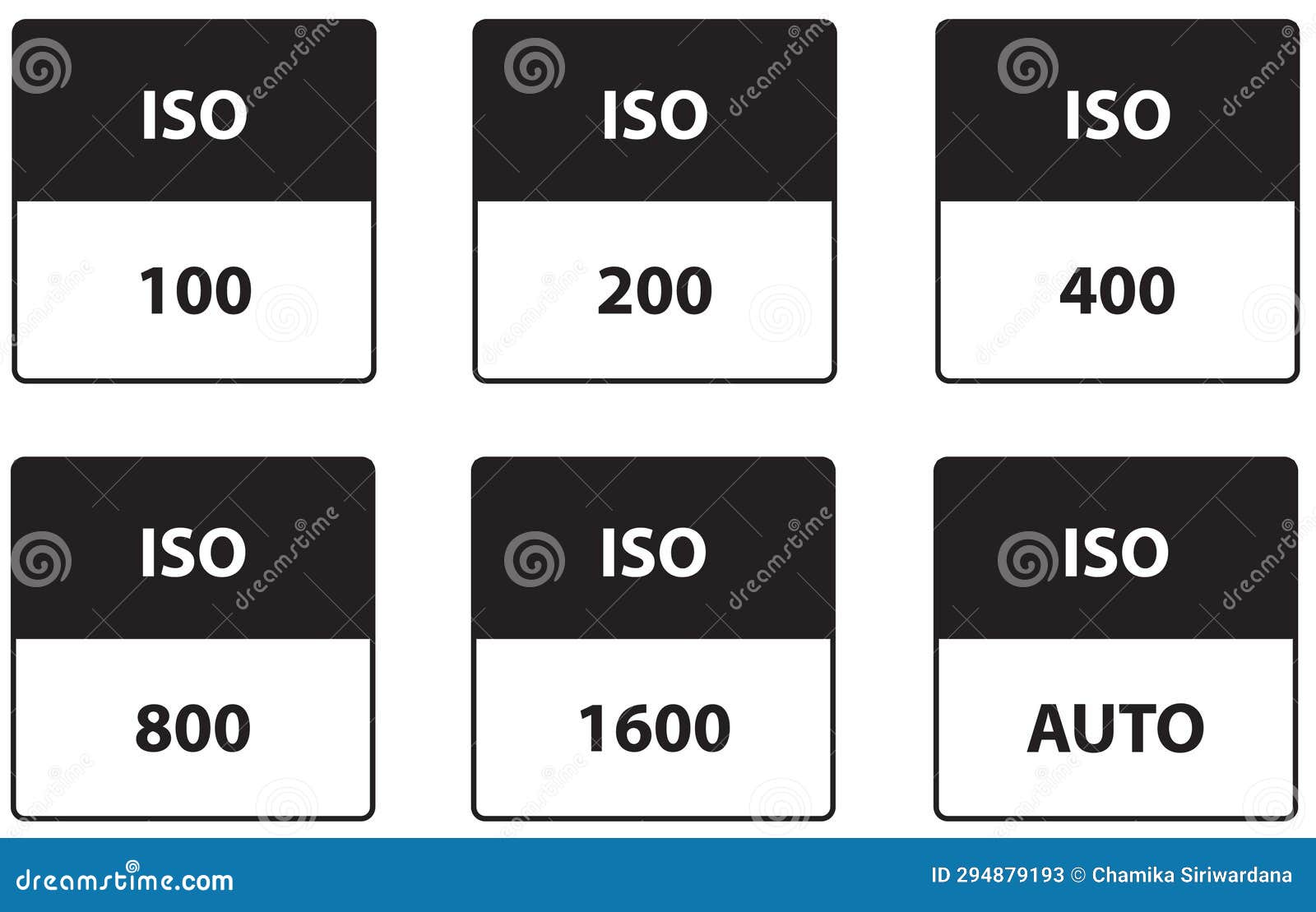 ISO camera icon set stock vector. Illustration of isolated - 294879193