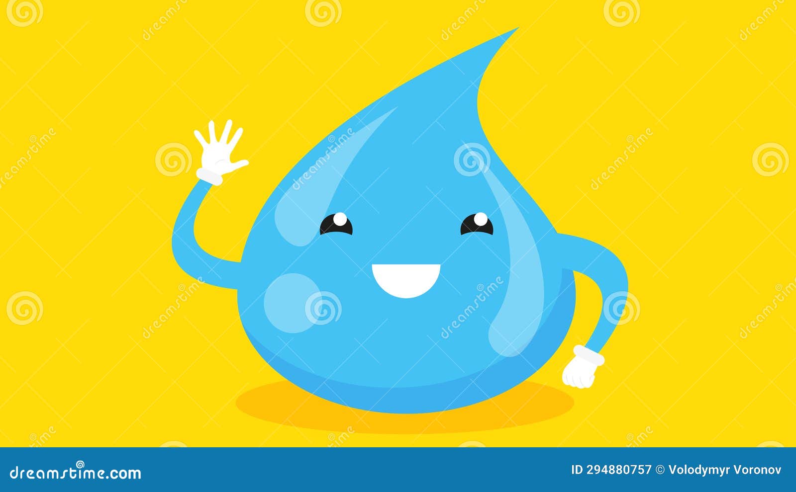 Water Drop Character. Cute Cartoon Water Drop Stock Vector ...