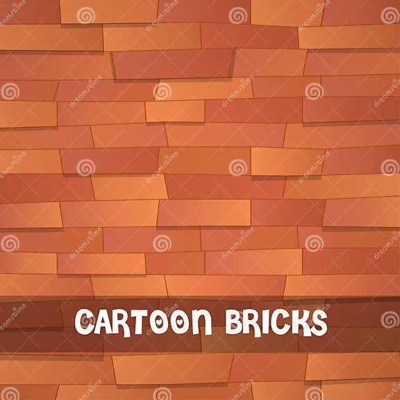 Vector Illustration of Seamless Pattern Cartoon Bricks Wall, Bright ...