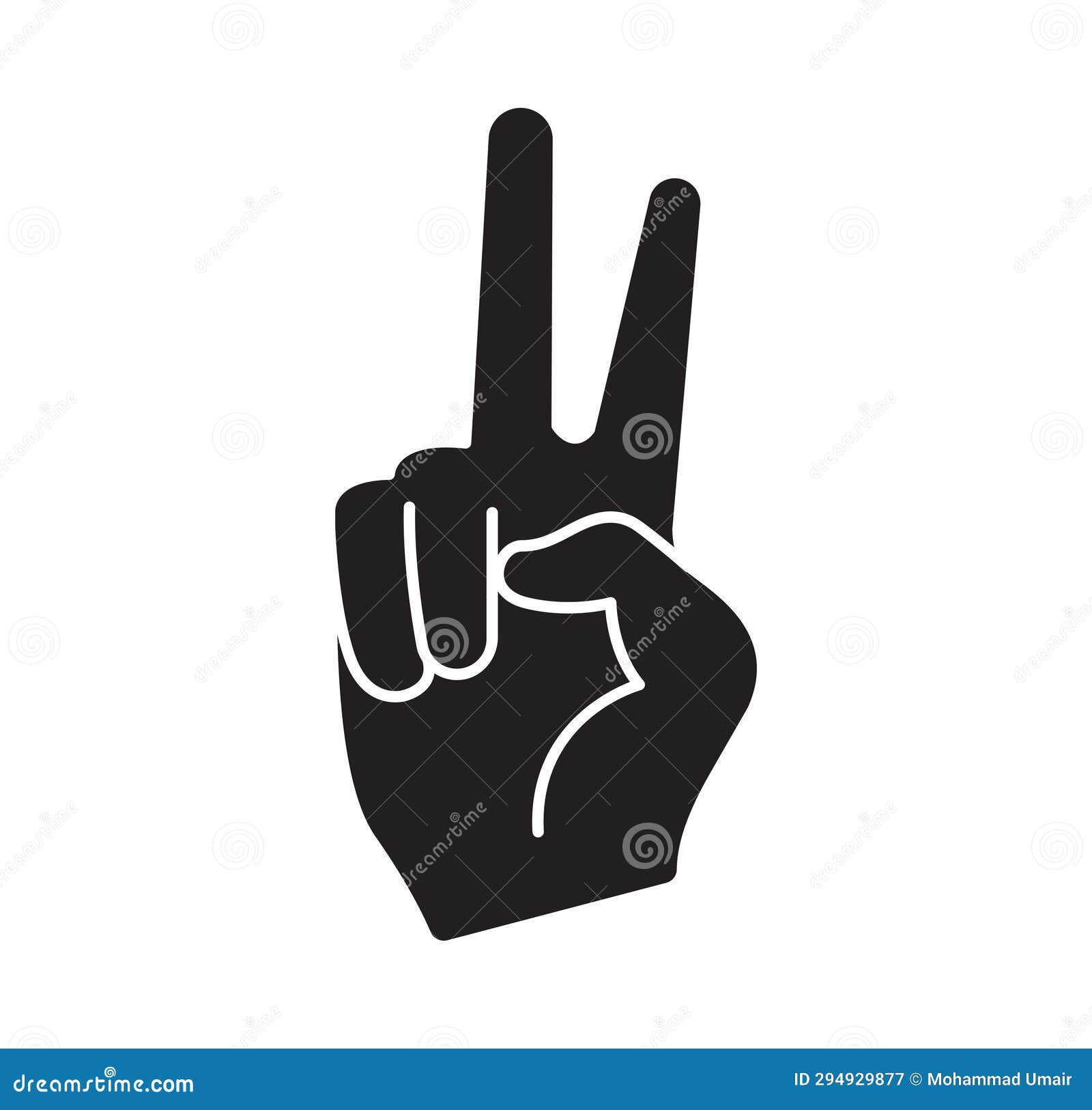 Peace Hand Sign with Fingers Icon. Isolated Vector Sign Symbol. Stock ...