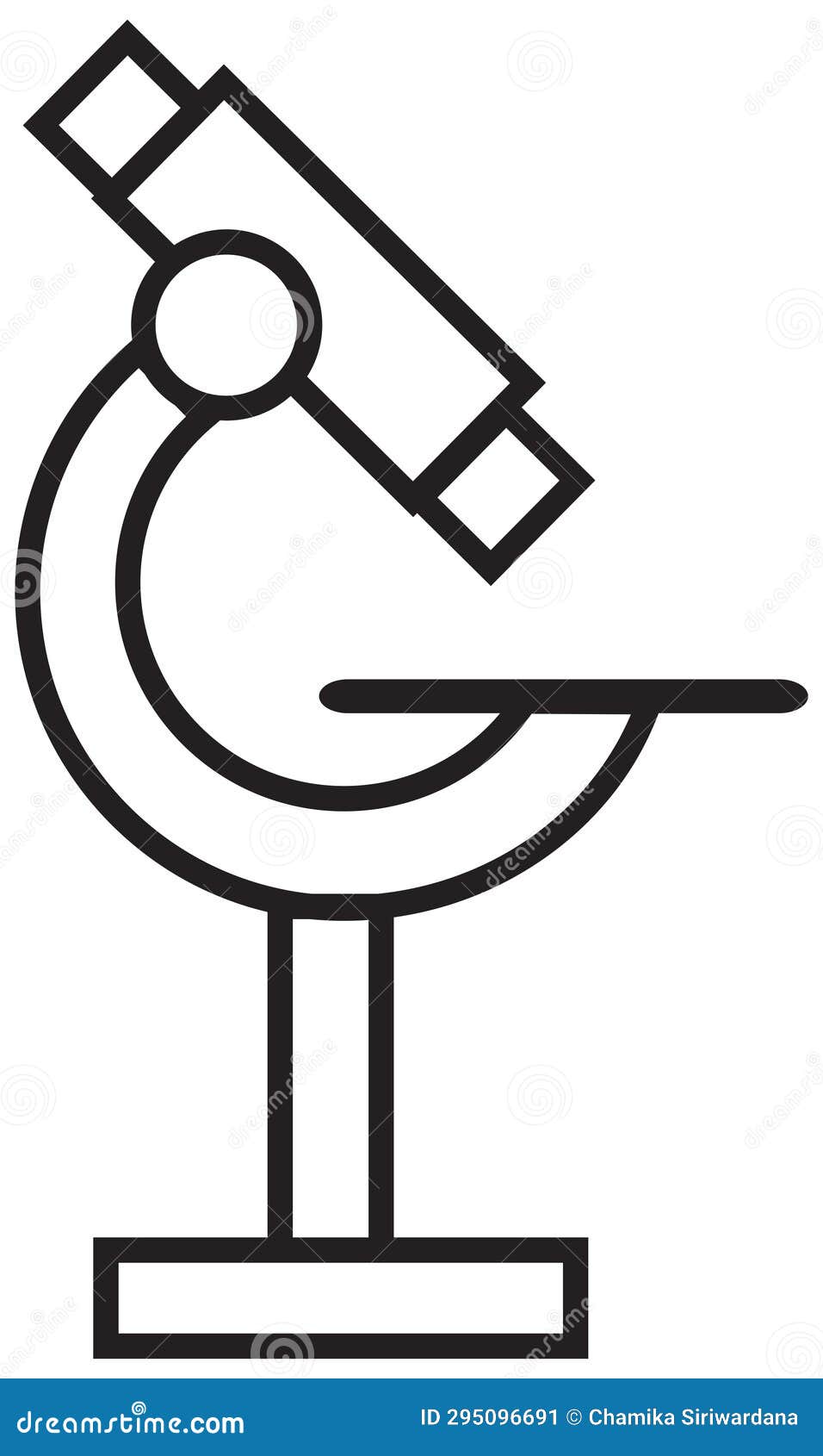 Simple Microscope Line Icon Stock Illustration - Illustration of ...