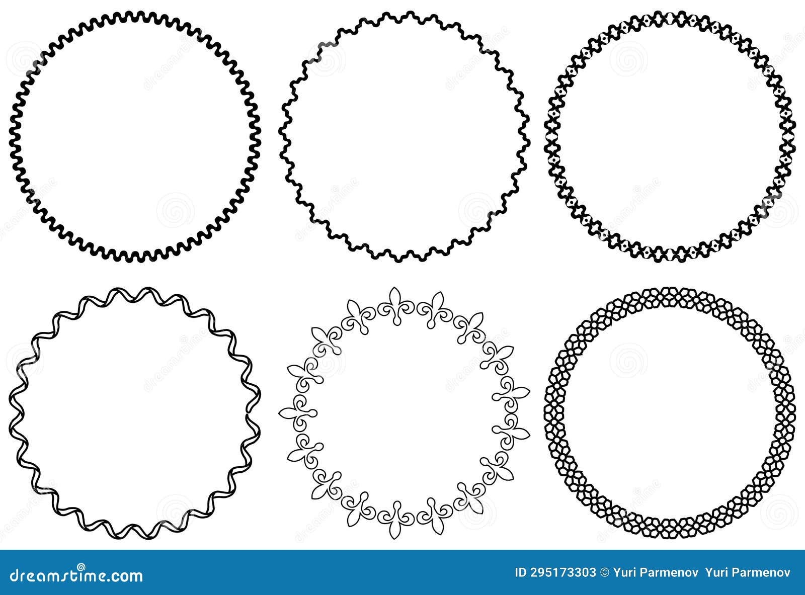 Set of Decorative Vintage Openwork Circle Frames. Ornate Round Border ...