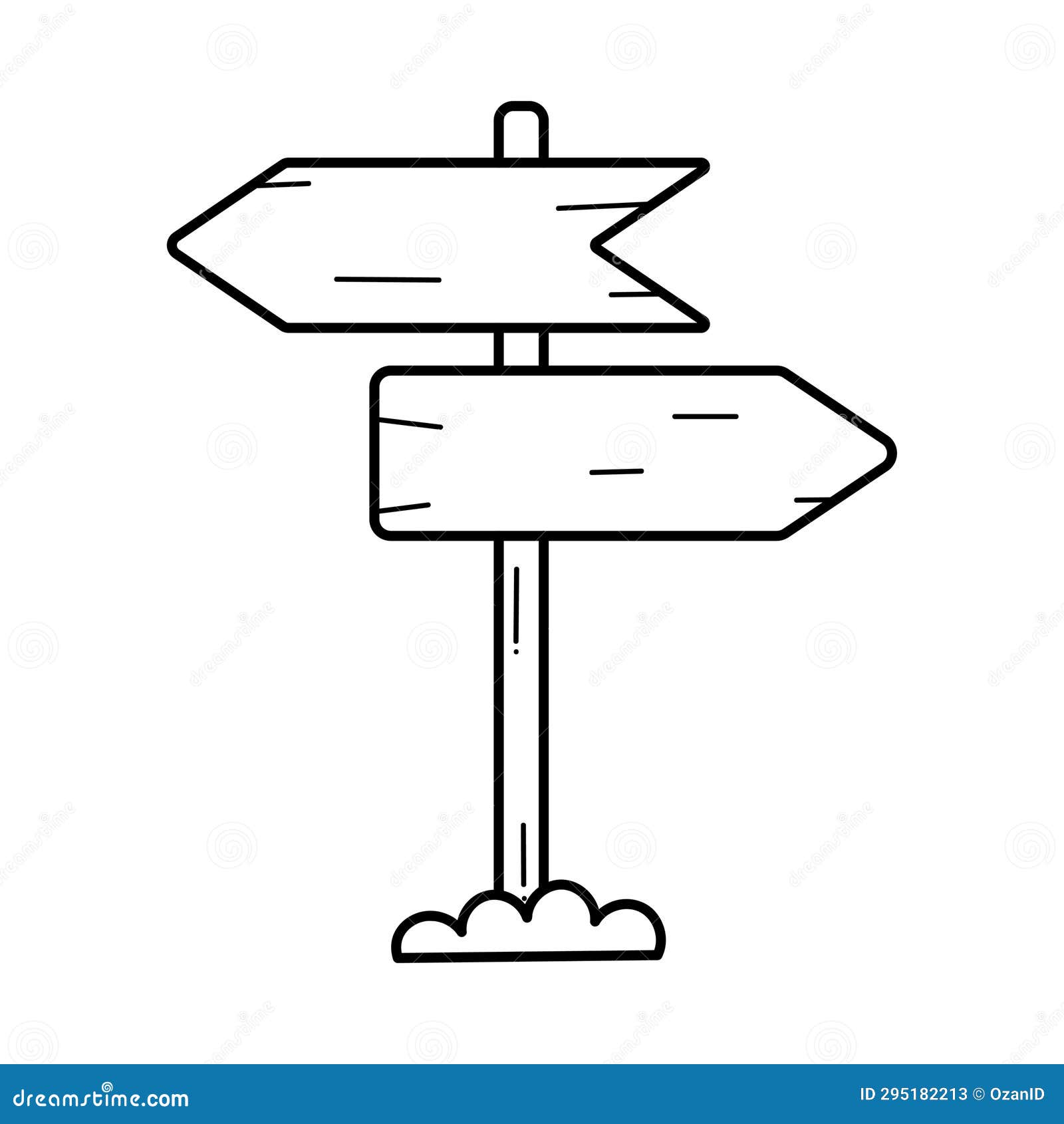 Hand Drawn Doodle Wooden Signpost Icon, Vector Illustration Stock ...