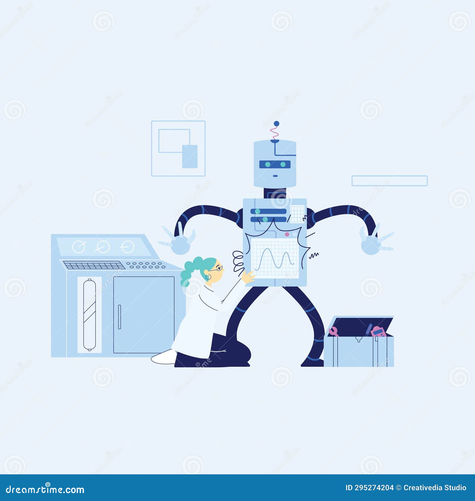 AI in Action Creative Artwork for a Digital World Stock Illustration ...