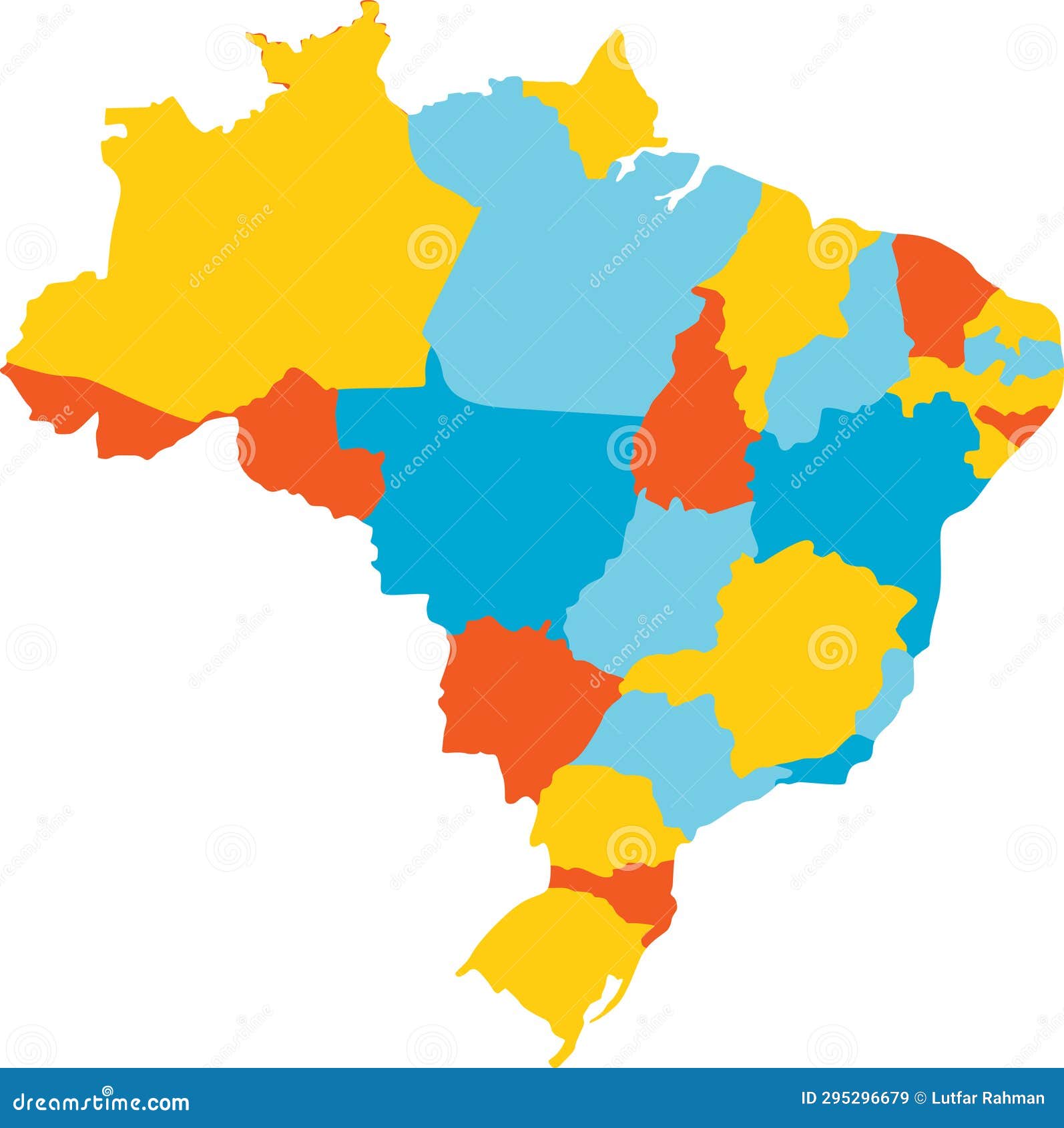 Vector Map of Brazil with Colored Pin Maps Stock Vector - Illustration ...