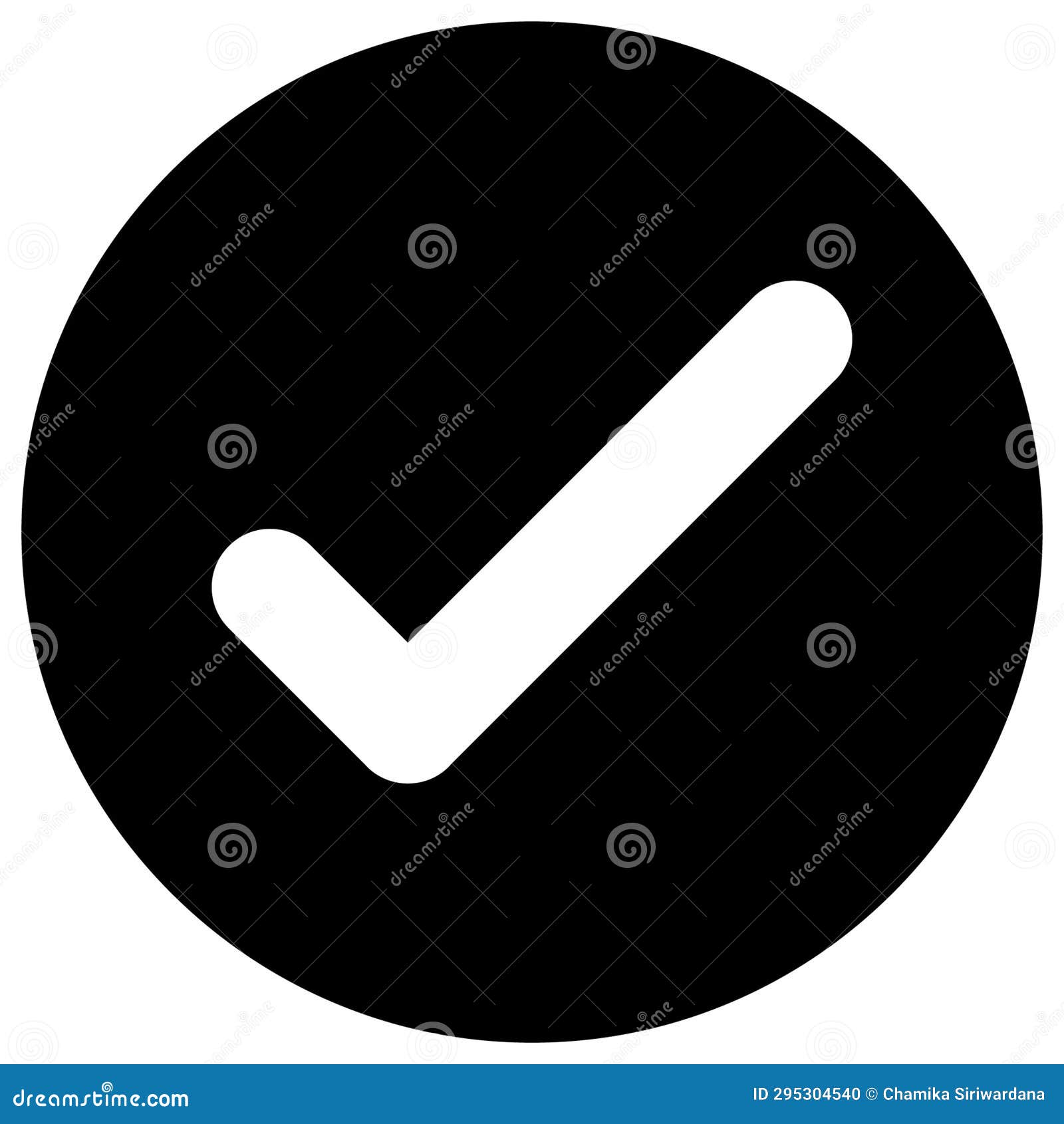 Round Button Fill Black Color Tick Symbol Stock Vector - Illustration ...