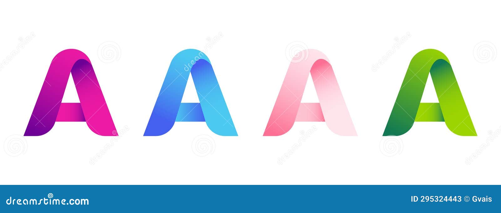 Letter a Logo in Four Different Colors Stock Illustration ...