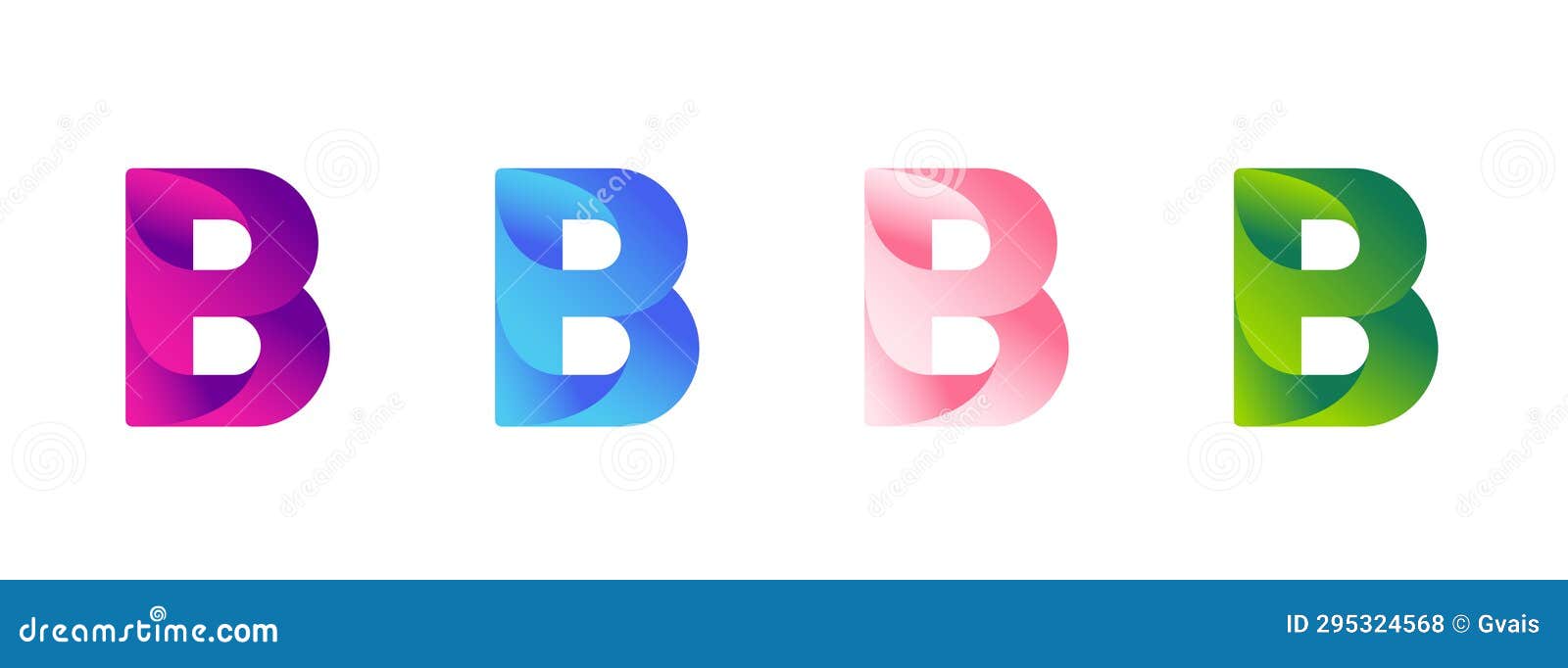 Letter B Logo in Four Different Colors Stock Vector - Illustration of ...