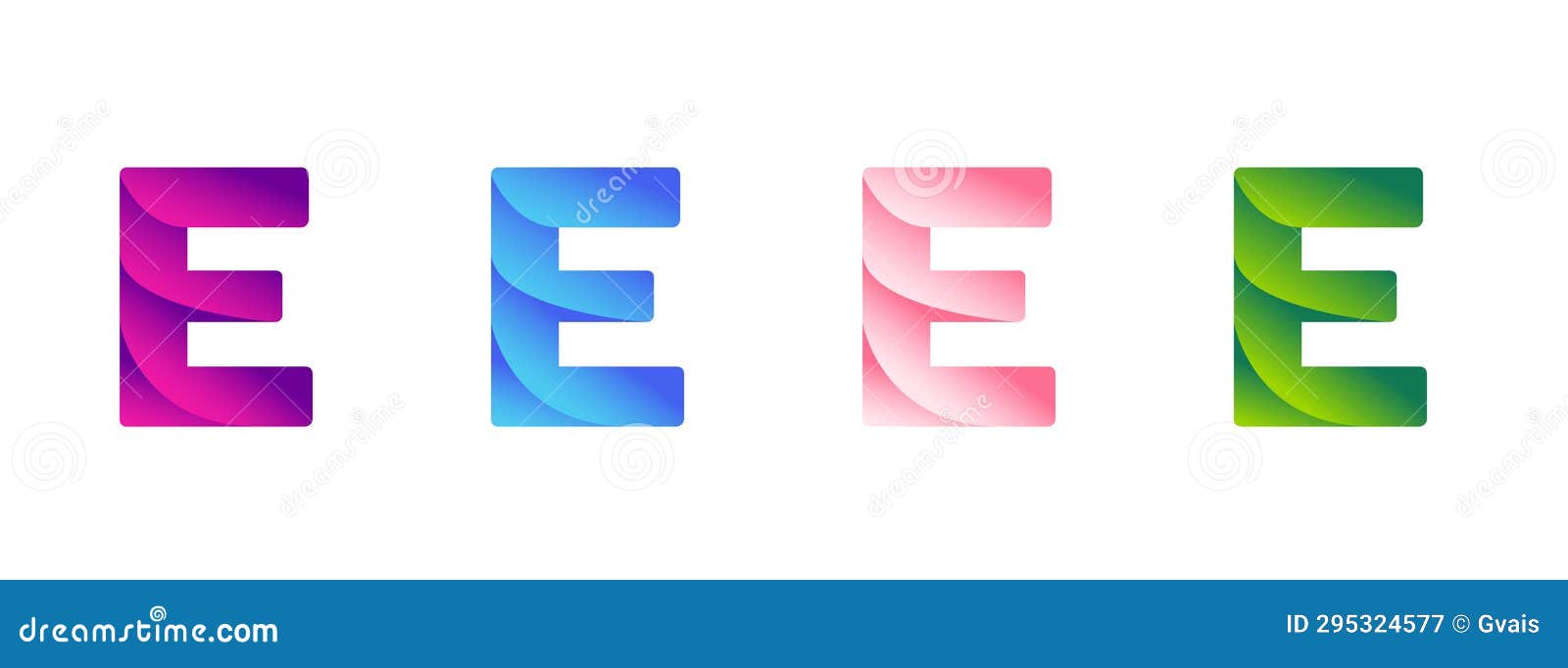 Letter E Logo in Four Different Colors Stock Vector - Illustration of ...
