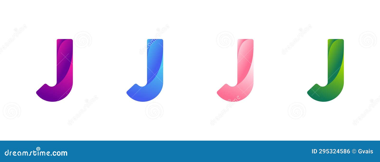 Letter J Logo in Four Different Colors Stock Vector - Illustration of ...