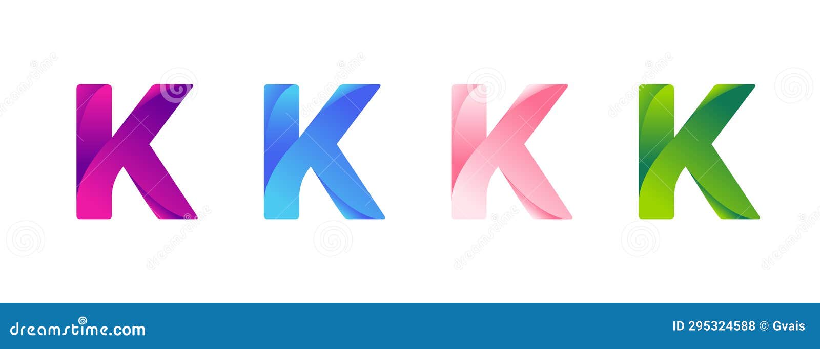 Letter K Logo in Four Different Colors Stock Illustration ...