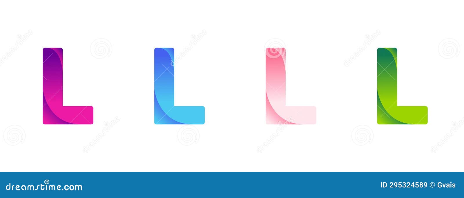 Letter L Logo in Four Different Colors Stock Illustration ...