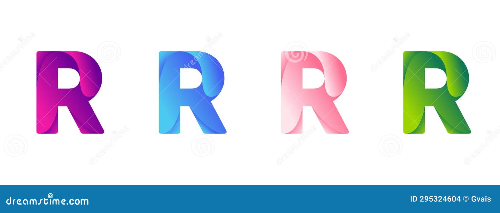 Letter R Logo in Four Different Colors Stock Vector - Illustration of ...