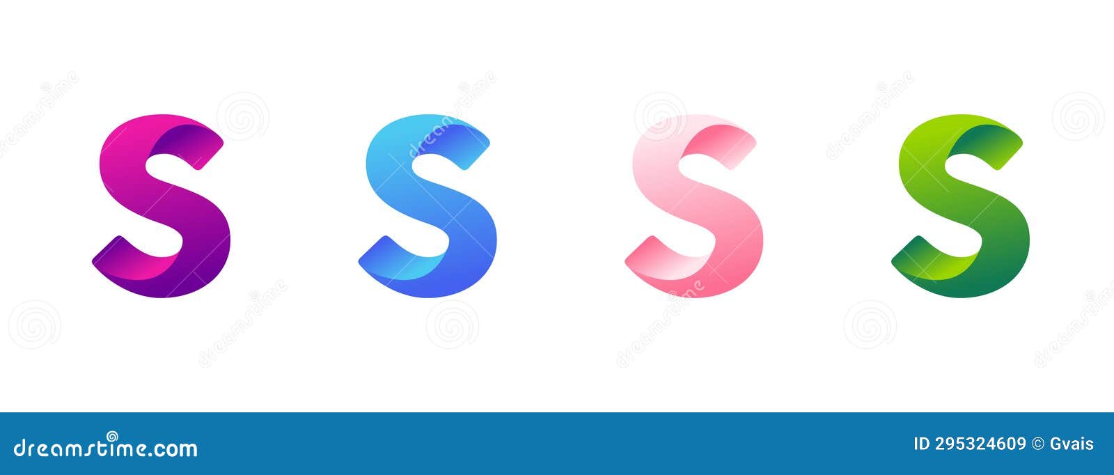 Letter S Logo in Four Different Colors Stock Vector - Illustration of ...