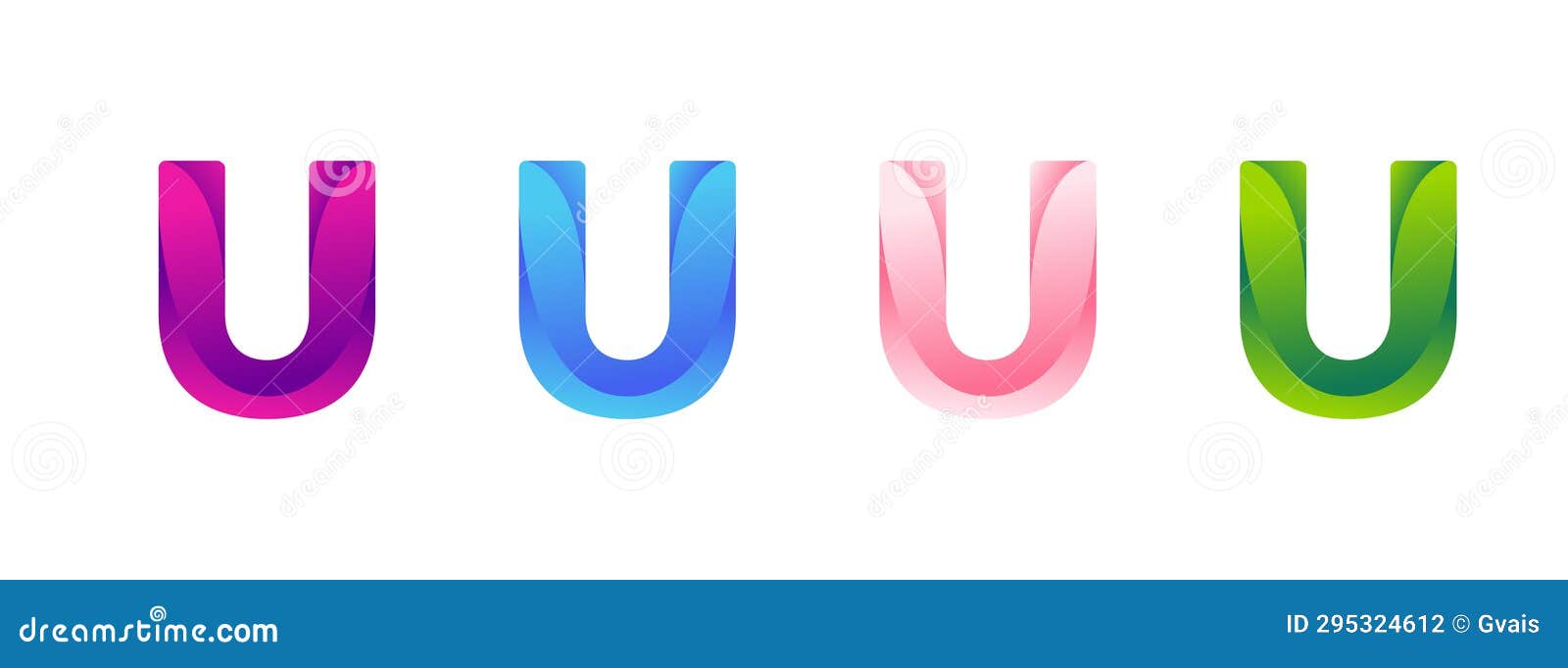 Letter U Logo in Four Different Colors Stock Illustration ...