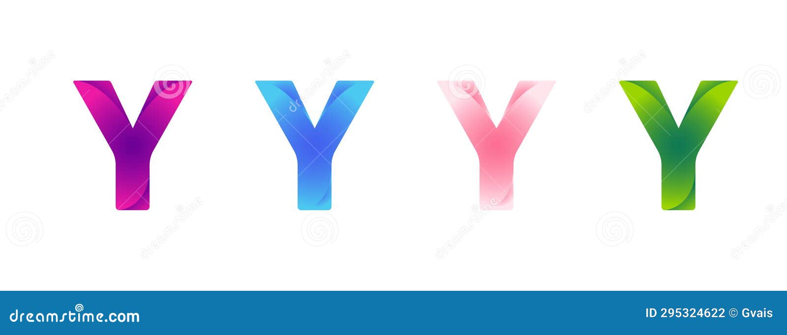 Letter Y Logo in Four Different Colors Stock Vector - Illustration of ...