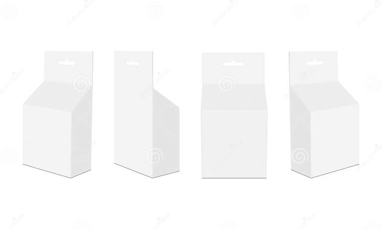 Set of Boxes Mockups with Euro Slot, Front, Side, Back View Stock ...