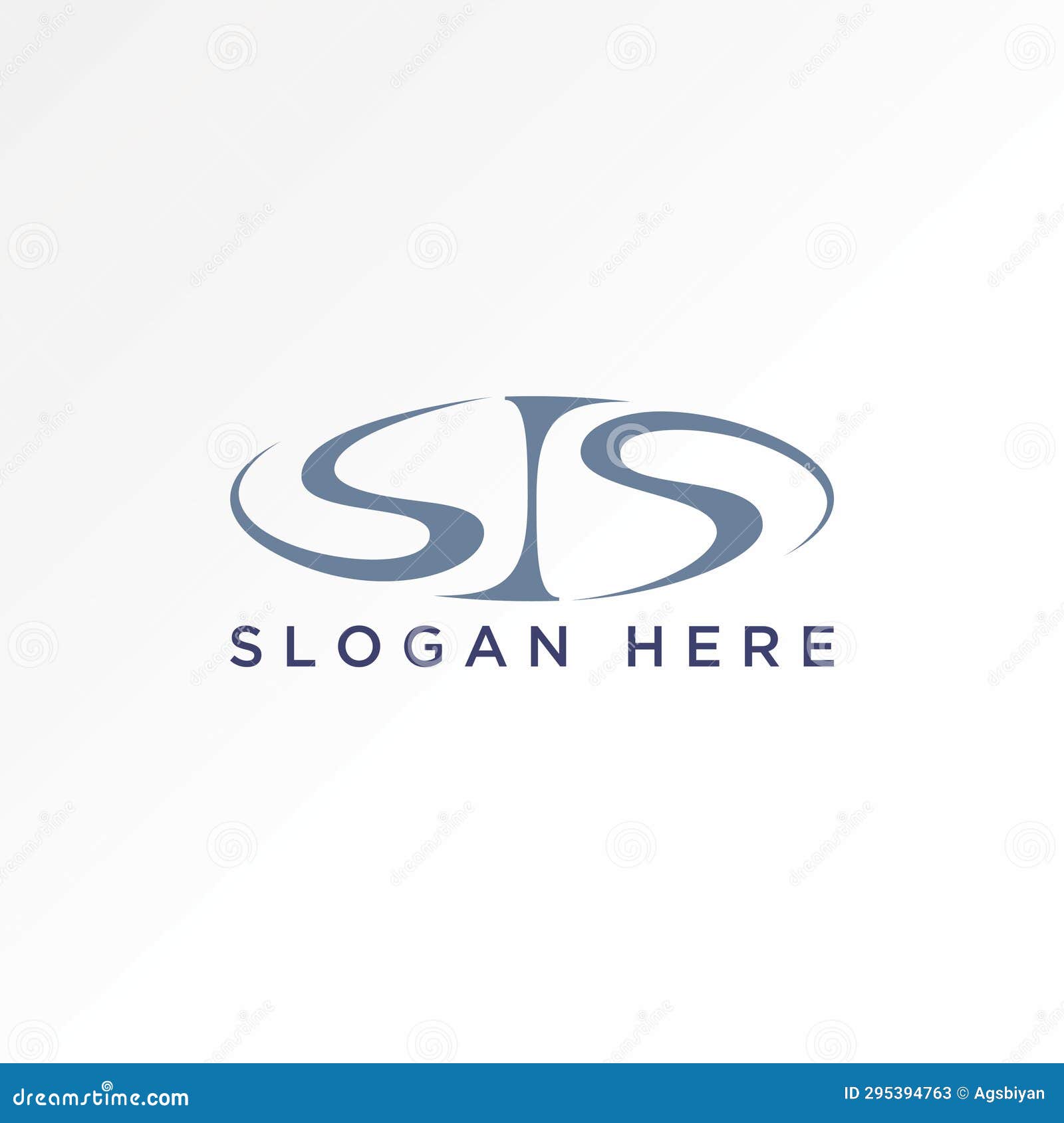 Unique Initial SIS Serif Font Line Art Ellipse. Related To Monogram ...