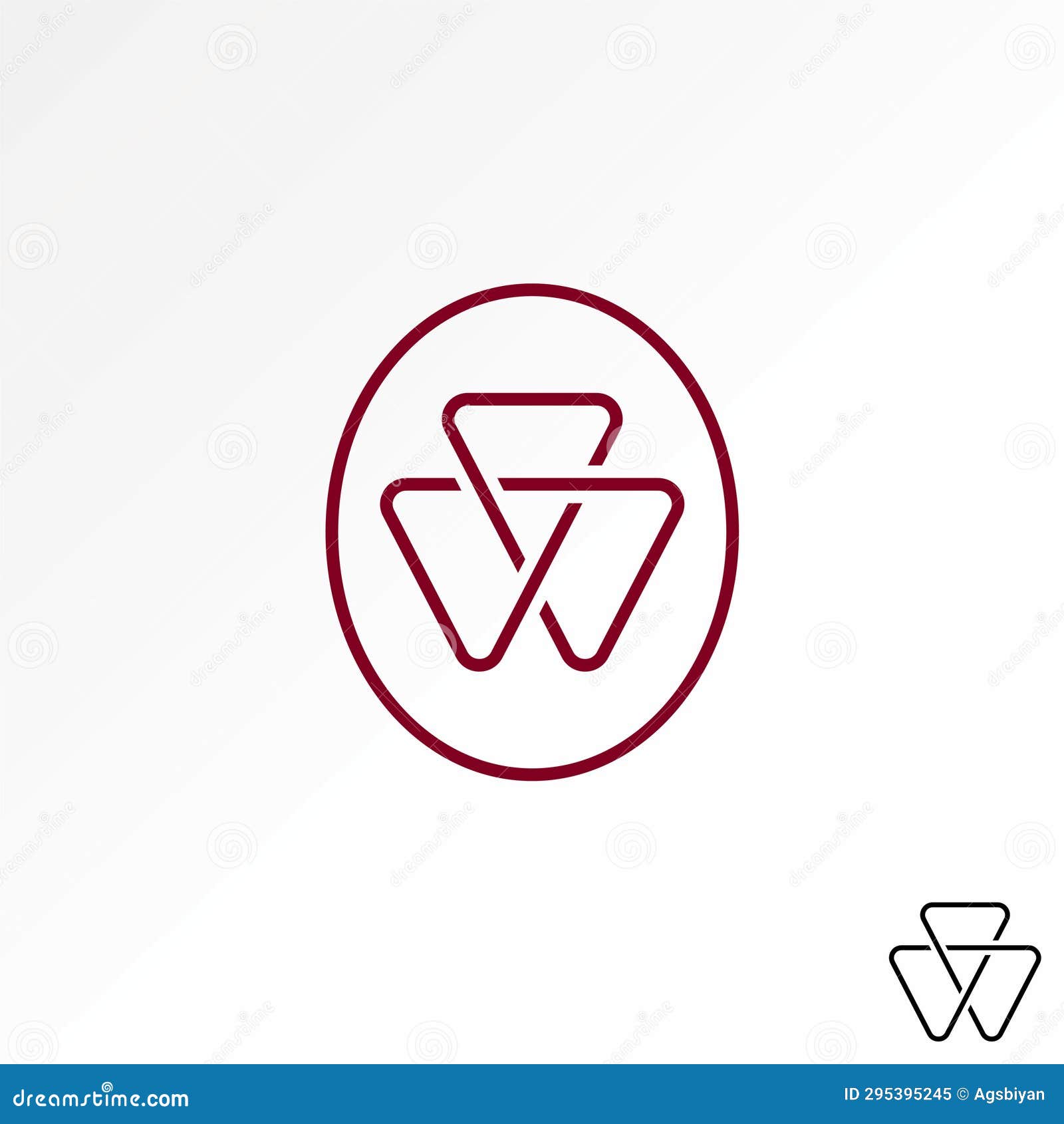 Unique Initial Letter W Font Line Out 3 Triangles. Related To Monogram ...