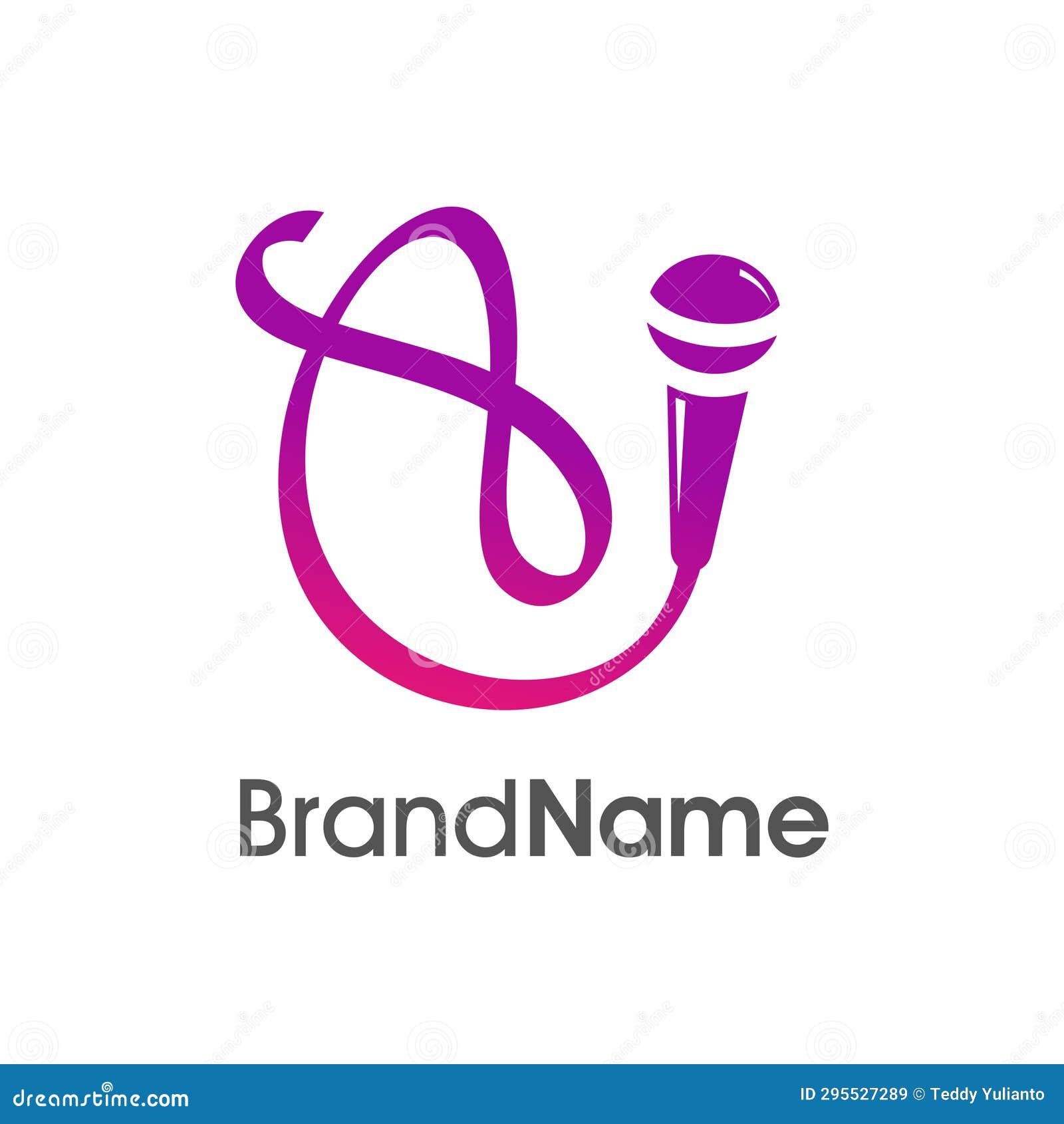 Stylish Initial a Microphone Logo Stock Vector - Illustration of letter ...