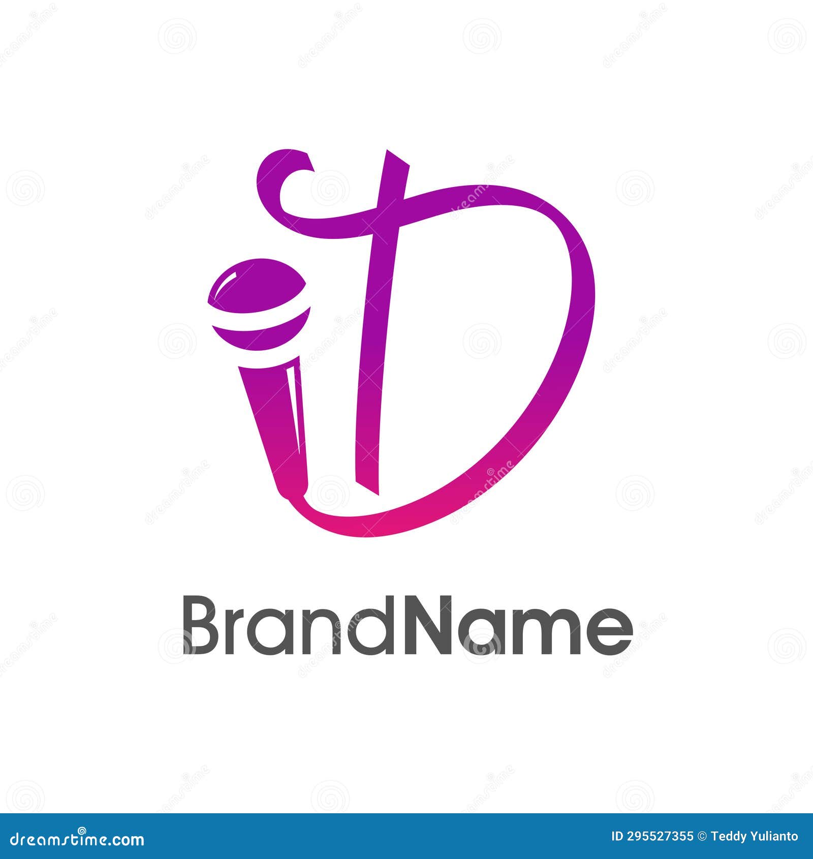 Stylish Initial D Microphone Logo Stock Vector - Illustration of ...