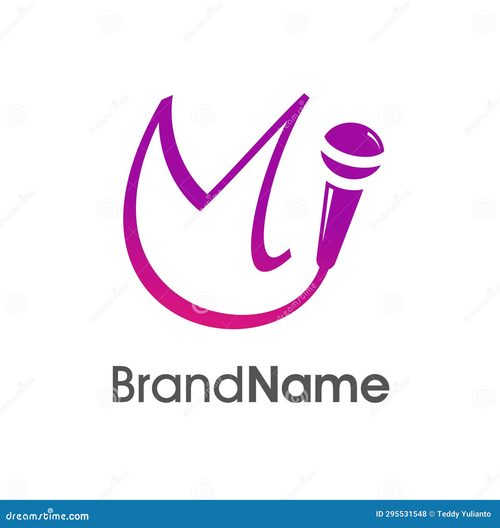 Stylish Initial M Microphone Logo Stock Vector - Illustration of logo ...