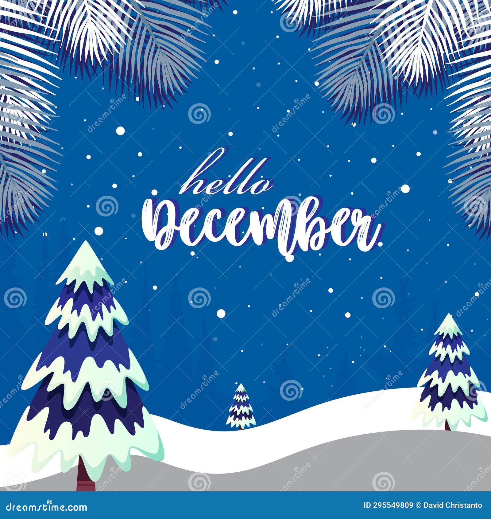 Hello December Vector Background Illustration Stock Vector ...