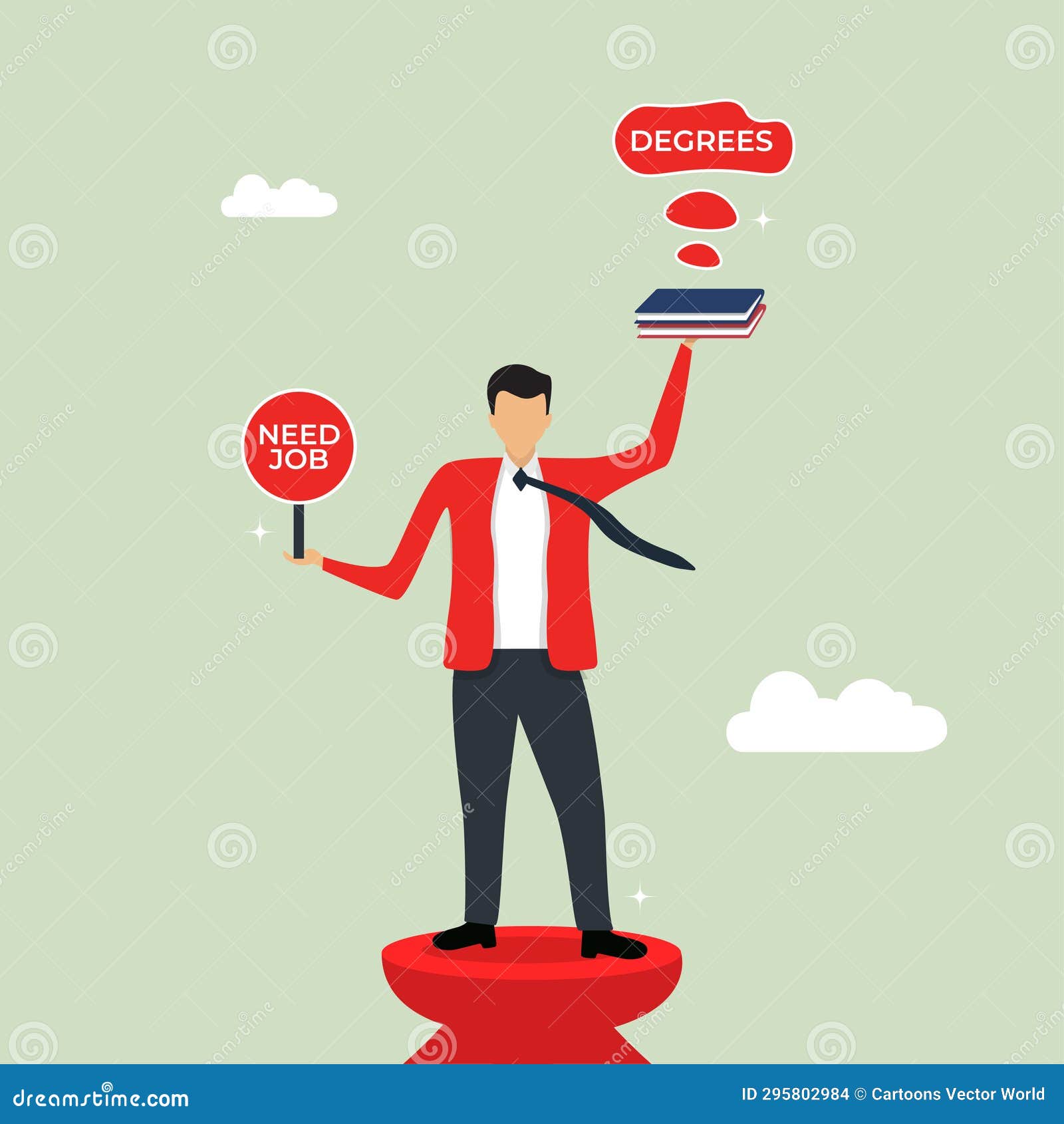 Educated Man Have a Degree and Looking Job, Creativity and Ideas ...