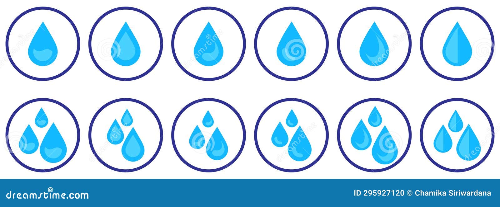 Water icon set stock vector. Illustration of drop, design - 295927120