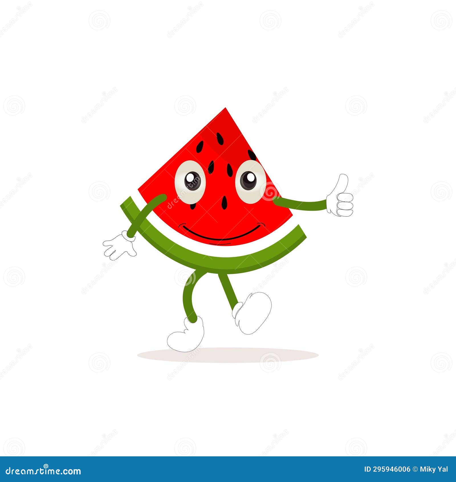 Watermelon Cartoon Fresh Fruit Vector Illustration Stock Vector ...