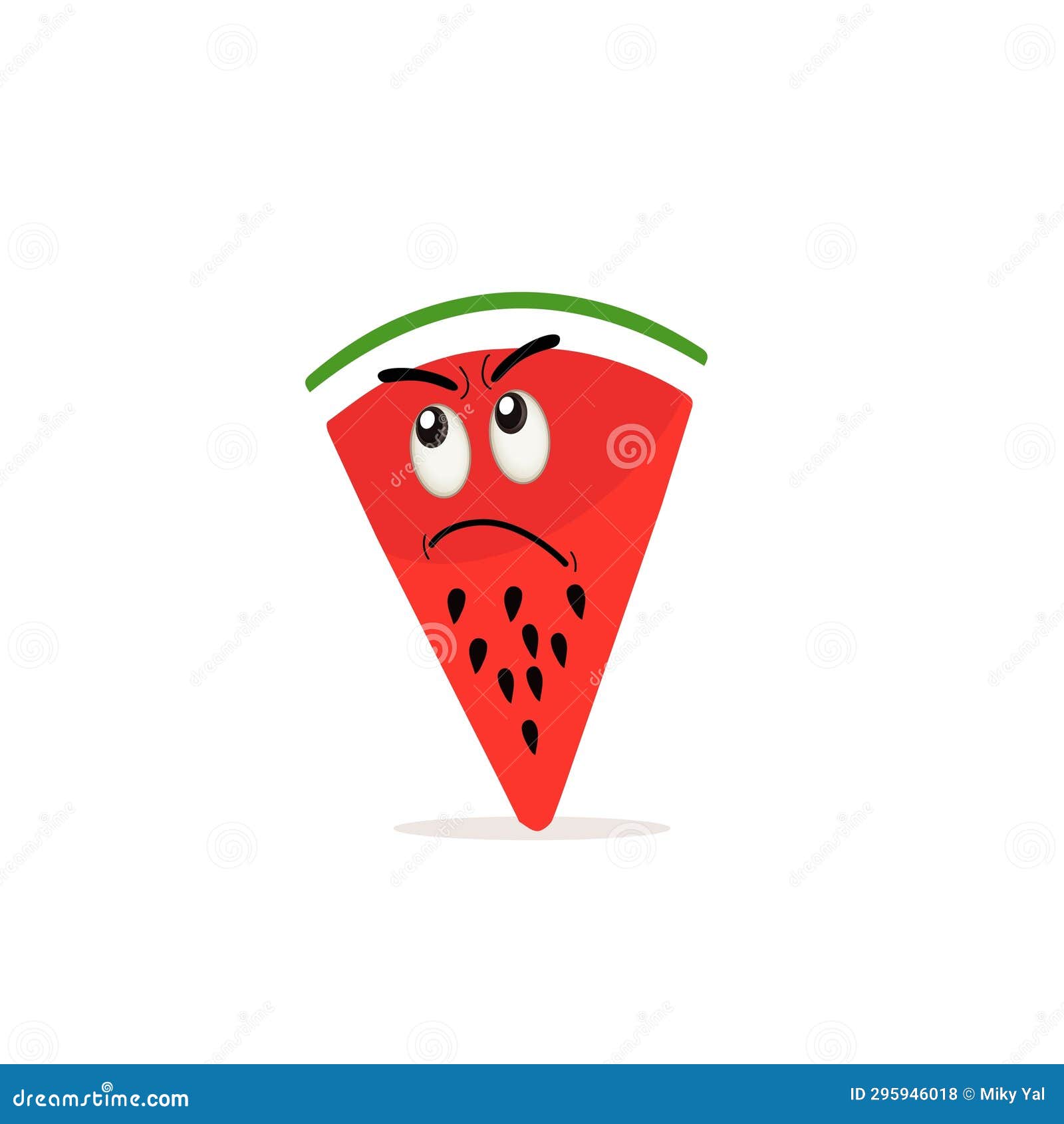 Watermelon Cartoon Fresh Fruit Vector Illustration Stock Vector ...