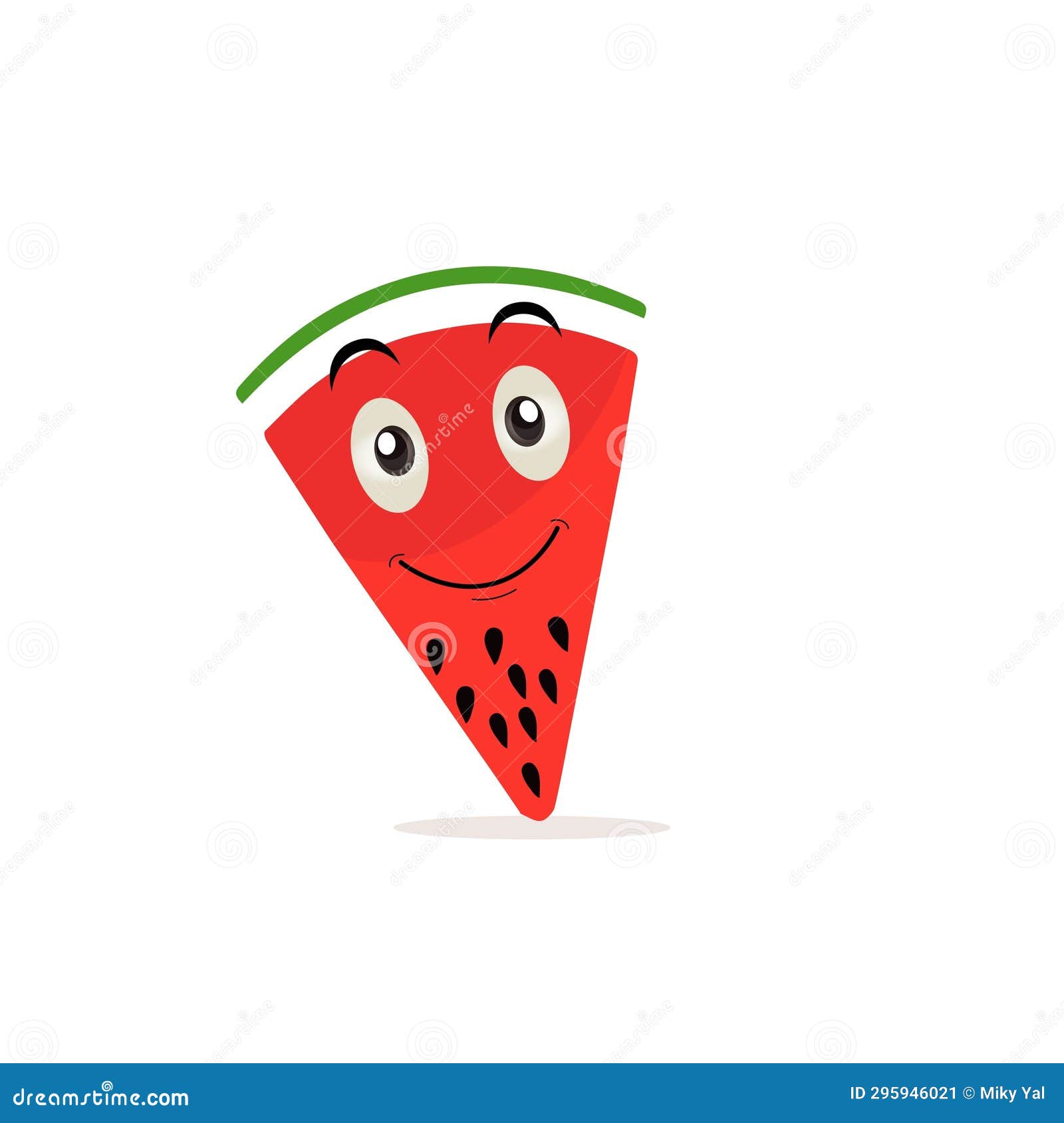 Watermelon Cartoon Fresh Fruit Vector Illustration Stock Illustration ...