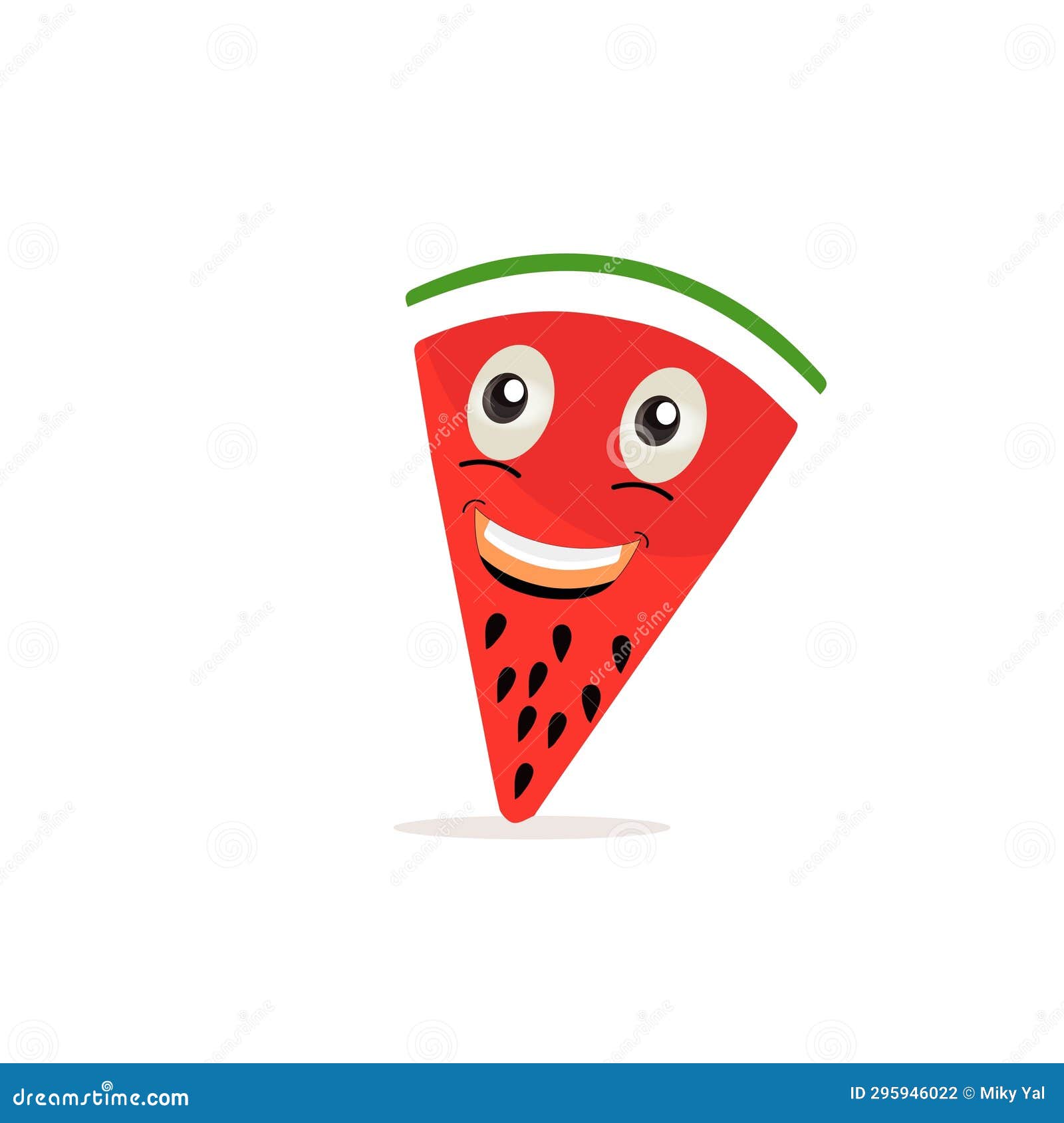 Watermelon Cartoon Fresh Fruit Vector Illustration Stock Vector ...