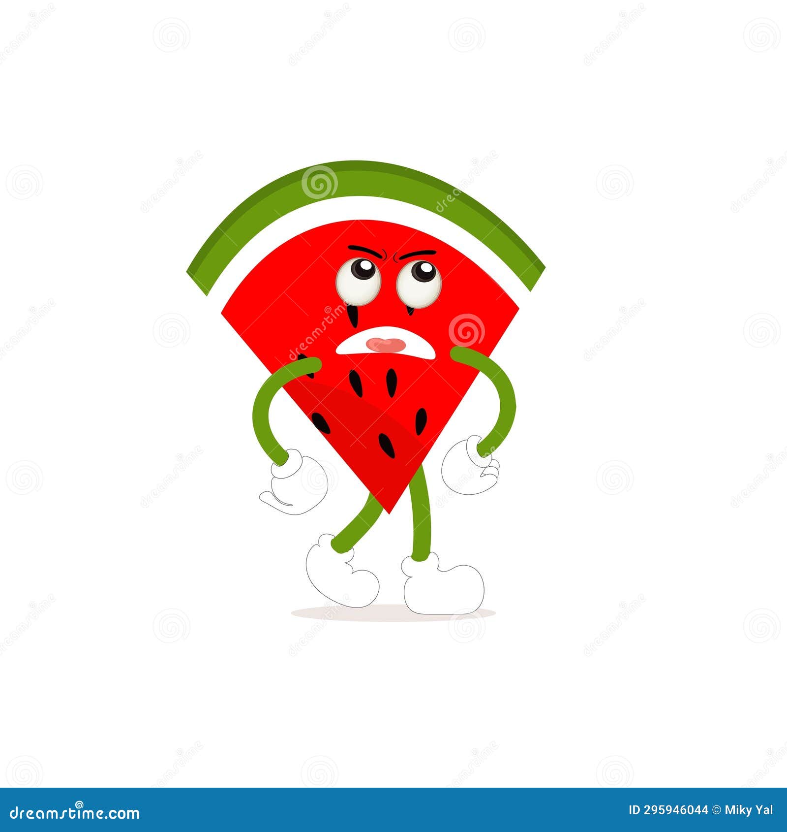 Watermelon Cartoon Fresh Fruit Vector Illustration Stock Vector ...