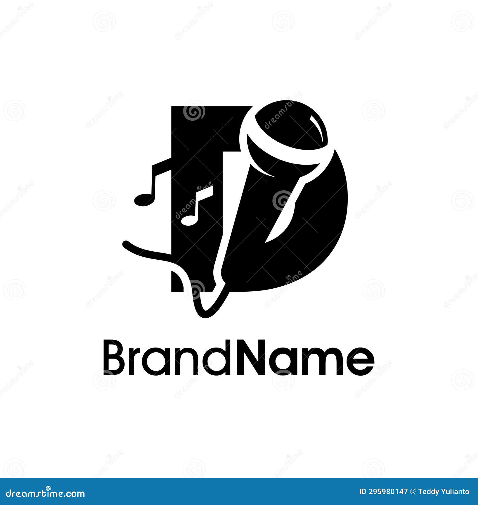 Modern Initial D Music Logo Stock Vector - Illustration of melody ...