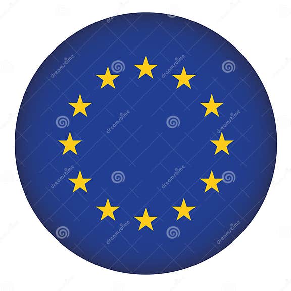 European Union Flag Round Shape Vector Stock Illustration ...