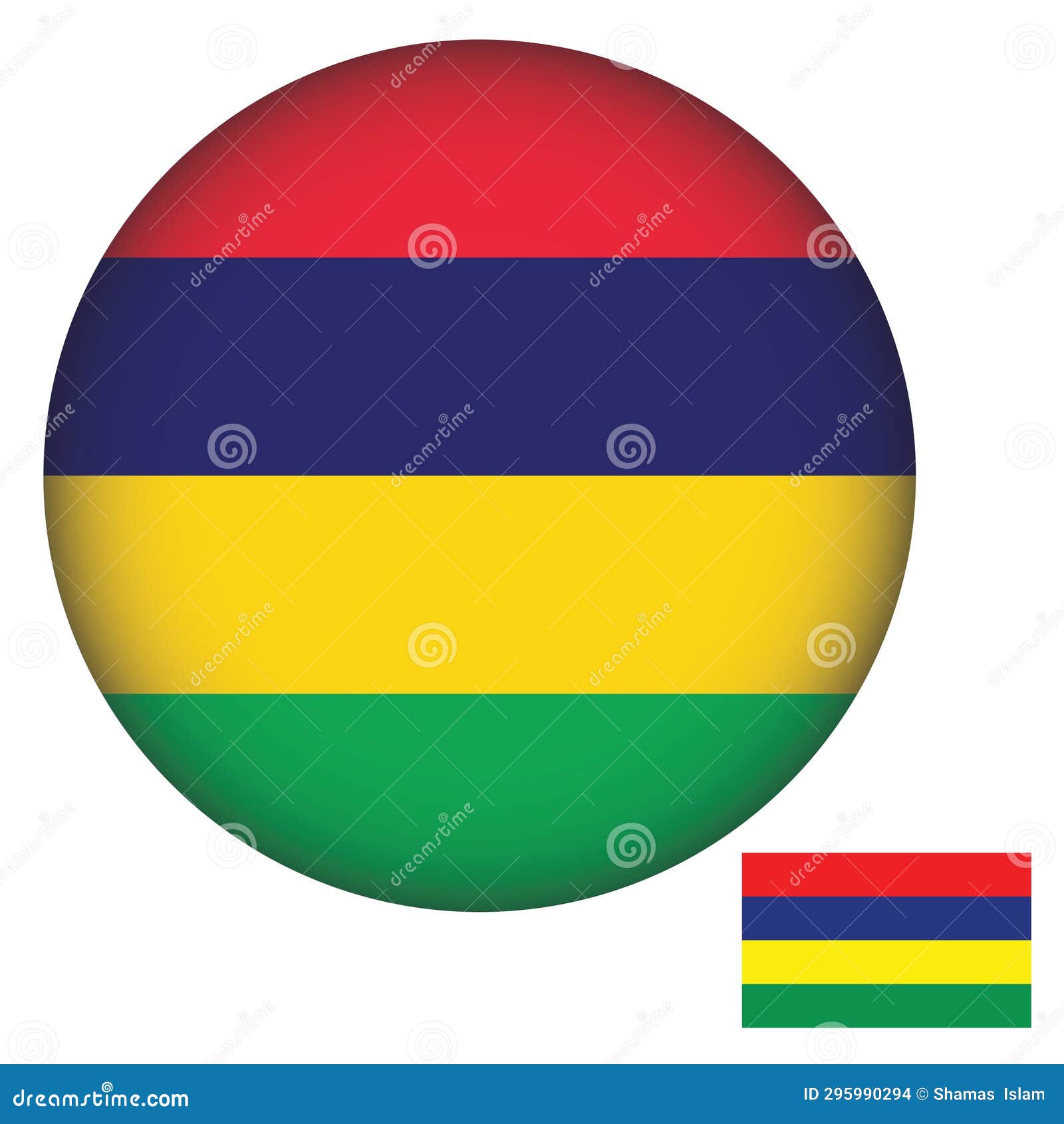 Mauritius Flag Round Shape Vector Stock Illustration - Illustration of ...