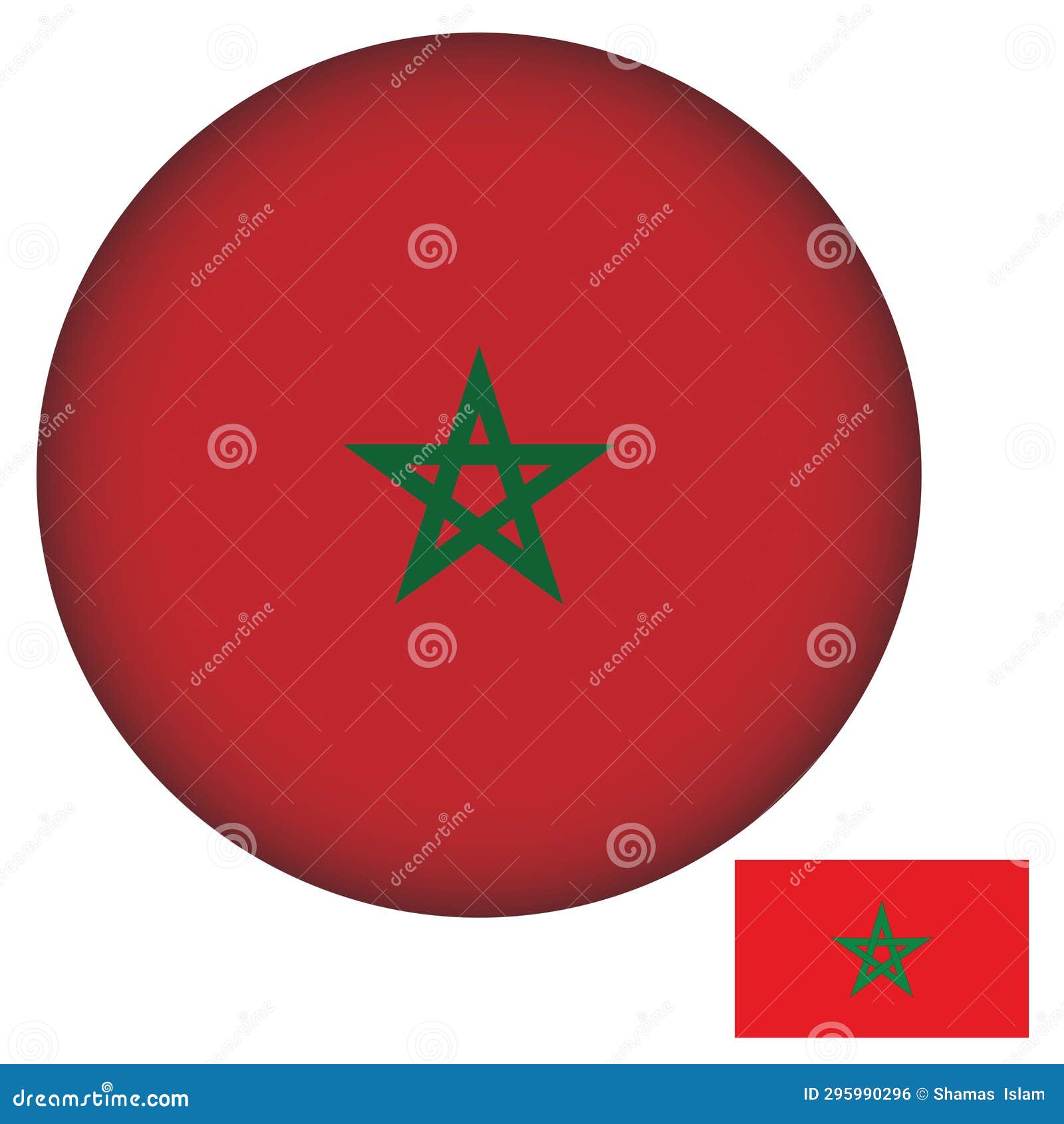 Morocco Flag Round Shape Vector Stock Vector - Illustration of outline ...
