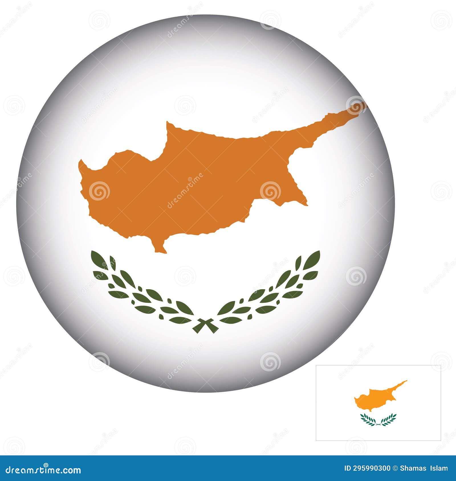 Cyprus Flag Round Shape Vector Stock Vector - Illustration of physical ...