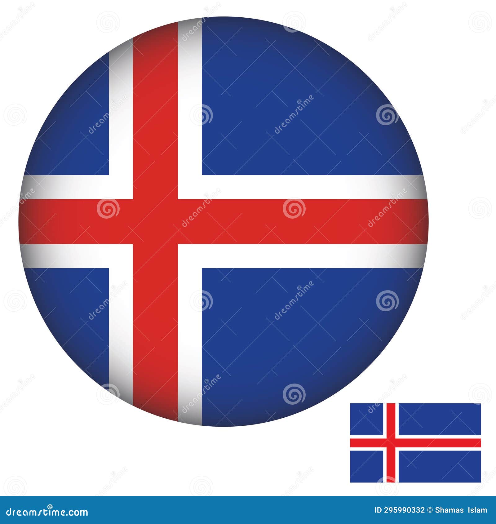 Iceland Flag Round Shape Vector Stock Vector - Illustration of ...