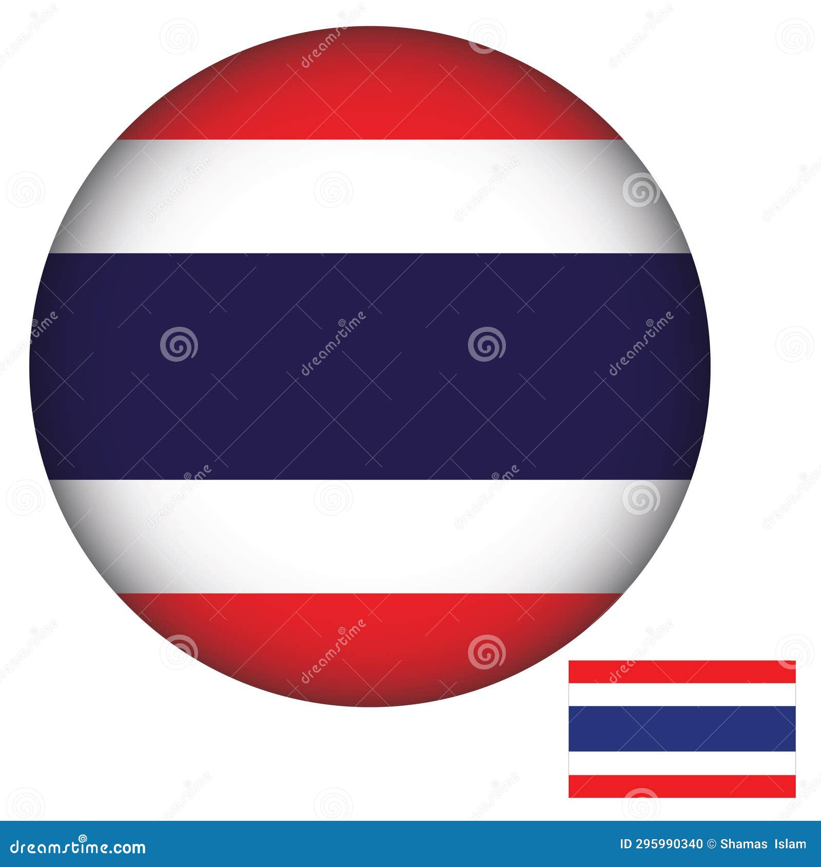 Thailand Flag Round Shape Vector Stock Vector - Illustration of color ...