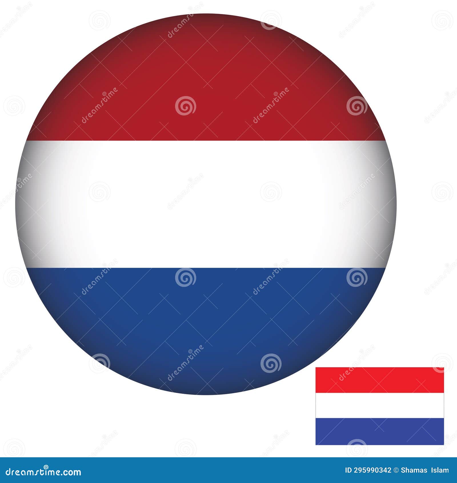 Netherlands Flag Round Shape Vector Stock Vector - Illustration of icon ...