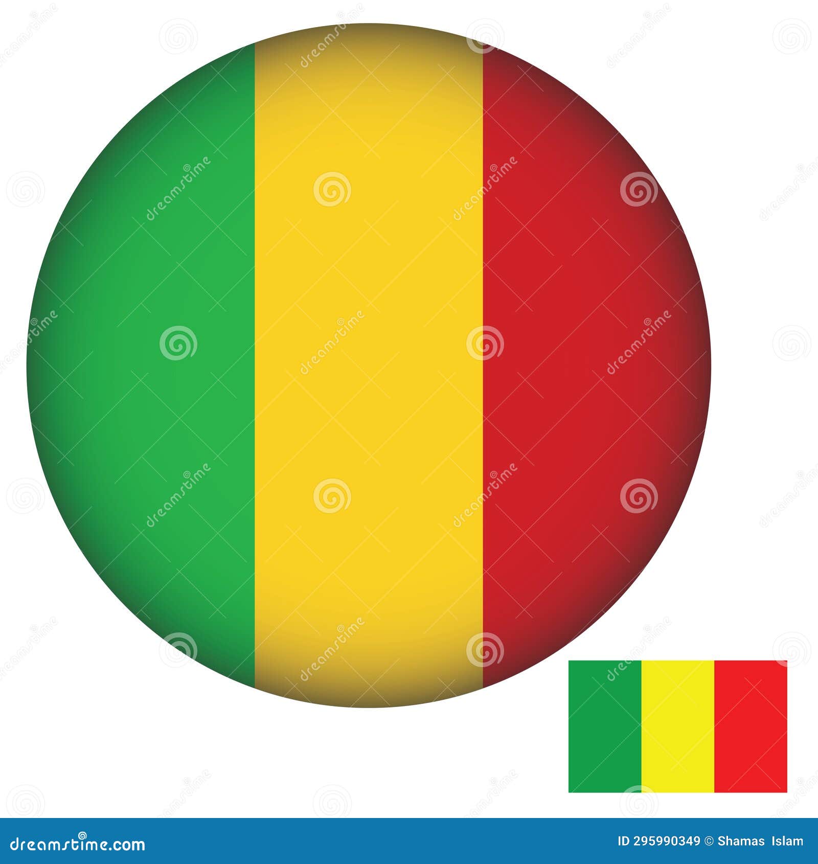 Mali Flag Round Shape Vector Stock Vector - Illustration of geography ...