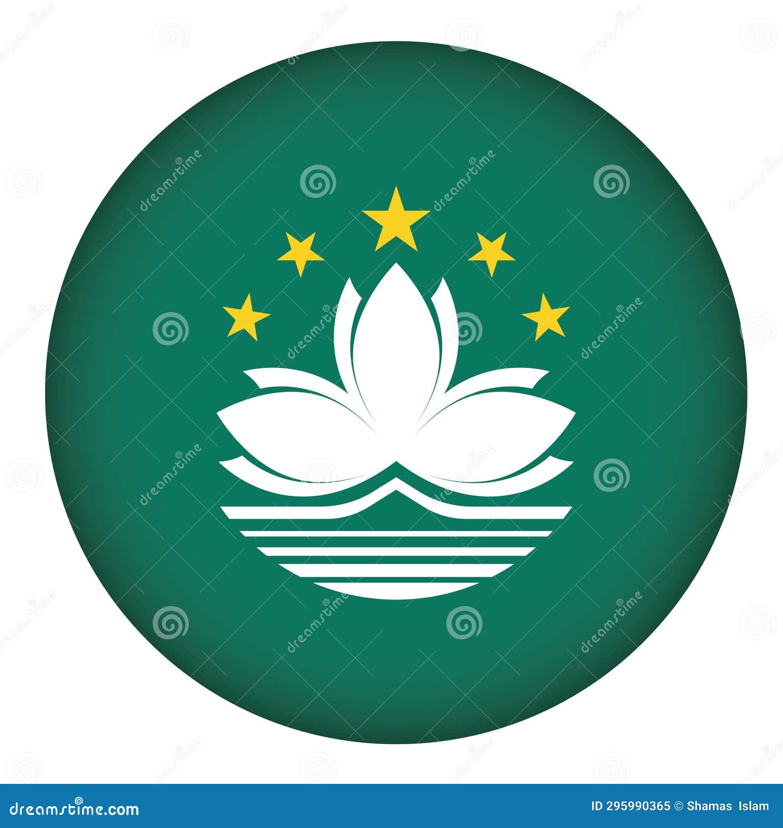 Macau Flag Round Shape Vector Stock Vector - Illustration of symbol ...