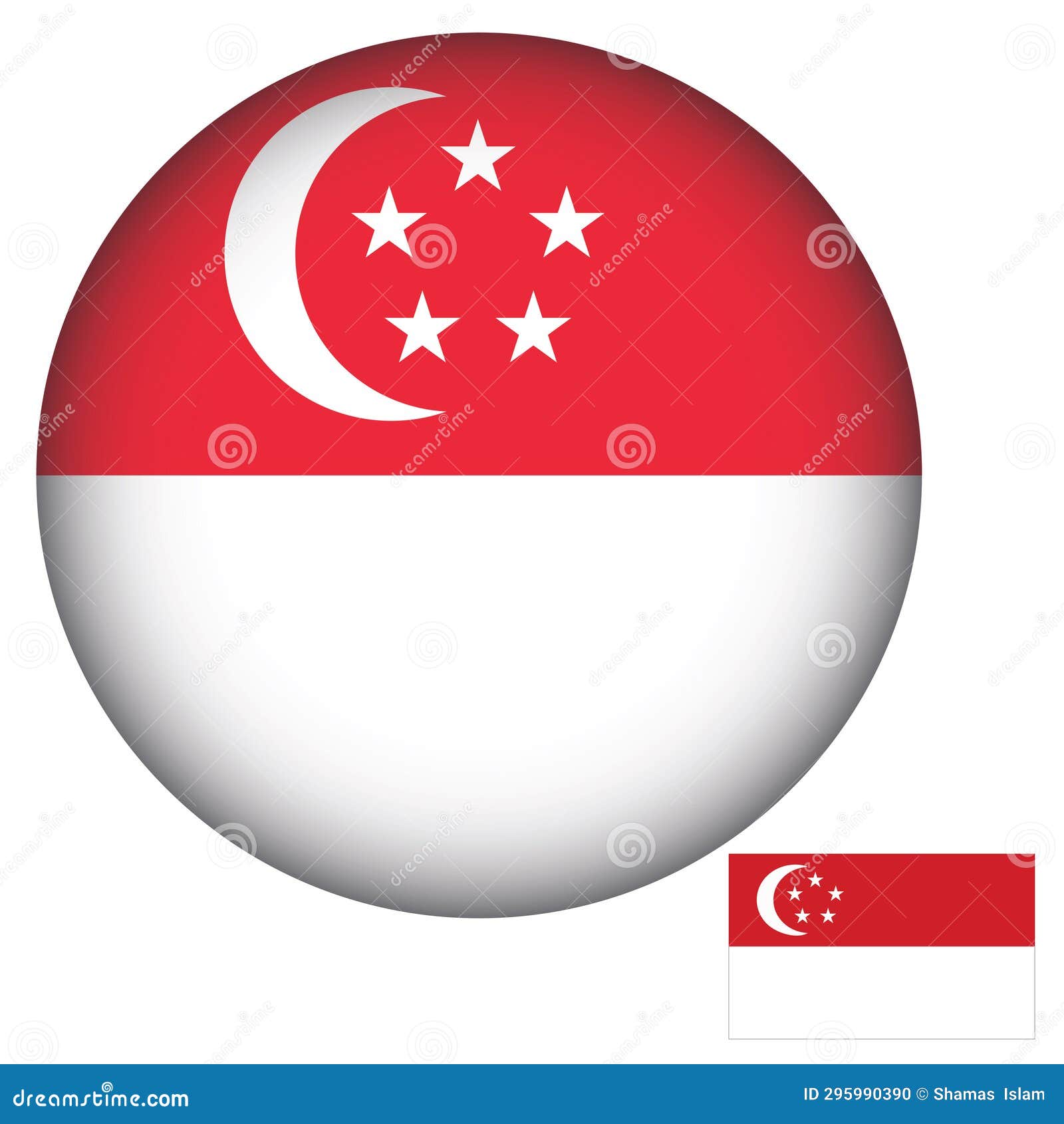 Singapore Flag Round Shape Vector Stock Vector - Illustration of circle ...