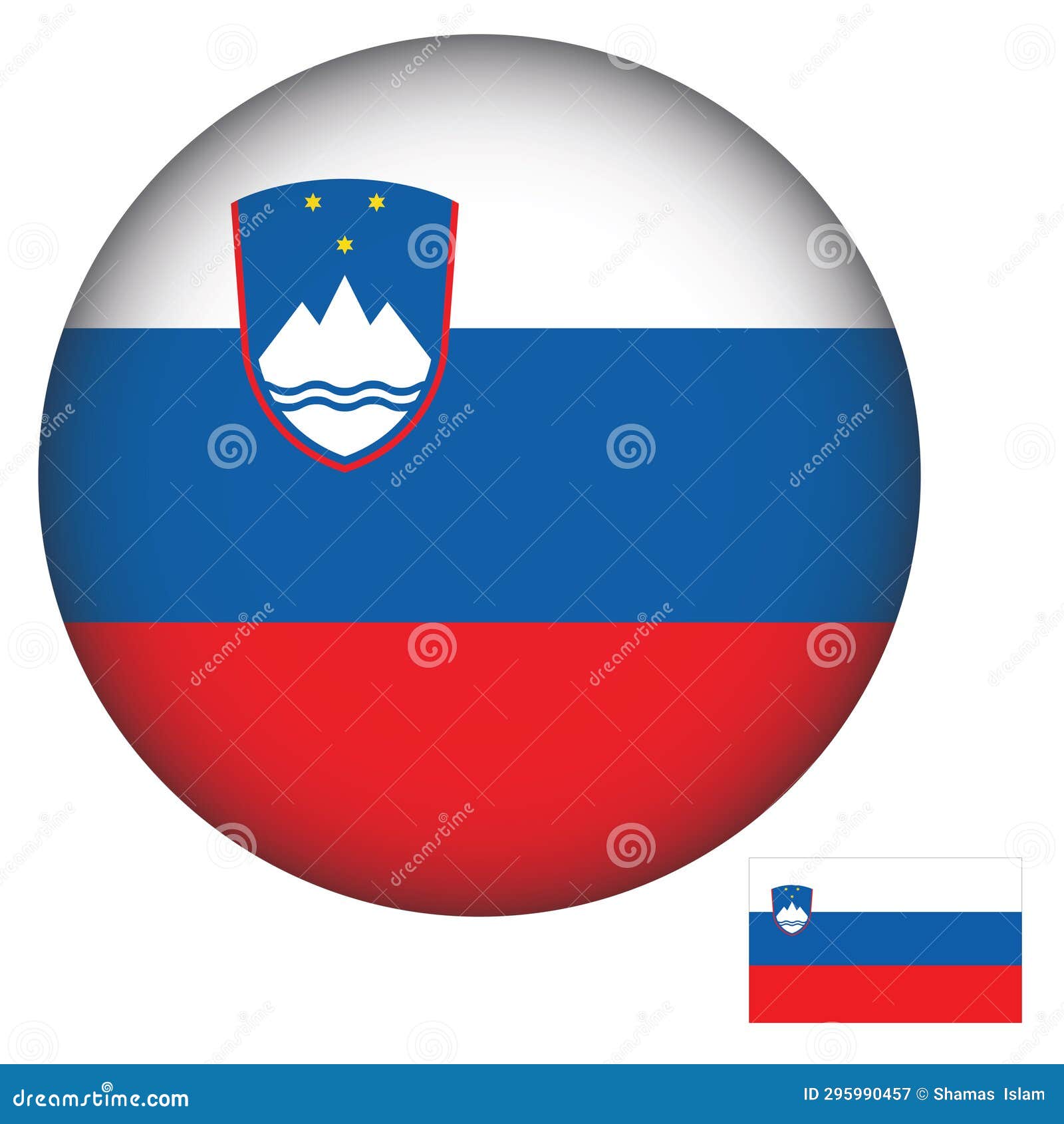 Slovenia Flag Round Shape Vector Stock Vector - Illustration of icon ...