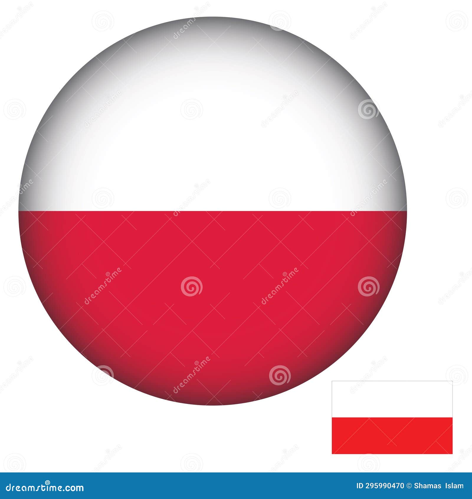 Poland Flag Round Shape Vector Stock Vector - Illustration of emblem ...