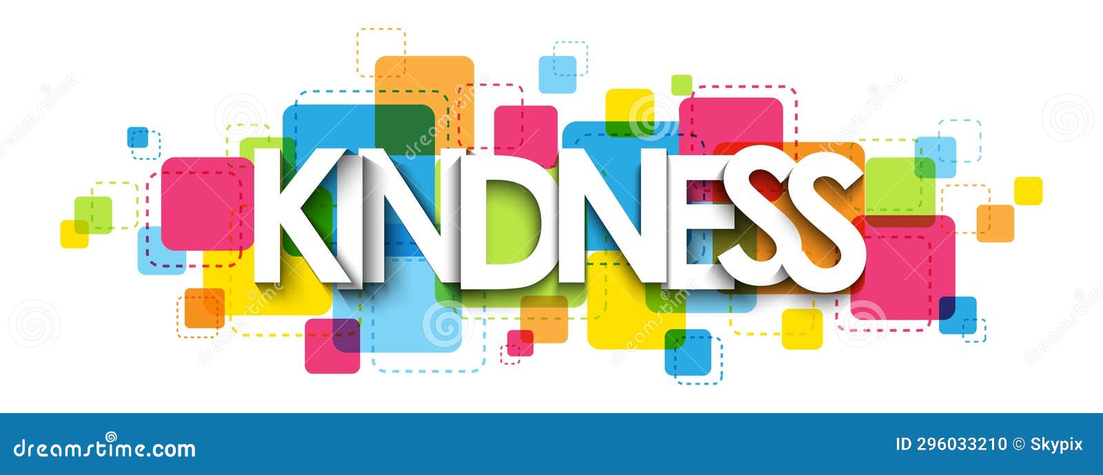 KINDNESS Typography on Colorful Squares Stock Vector - Illustration of ...