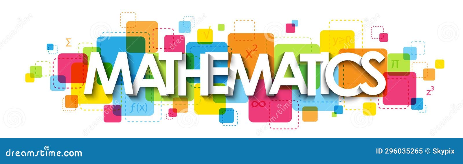 MATHEMATICS Typography on Colorful Squares Stock Vector - Illustration ...