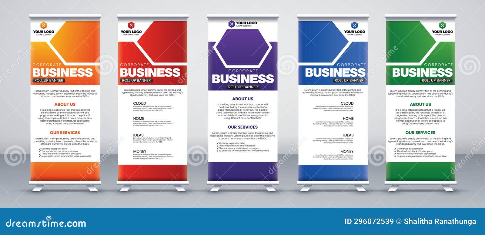 Minimal Roll Up Banner Design Print Template Stock Illustration ...